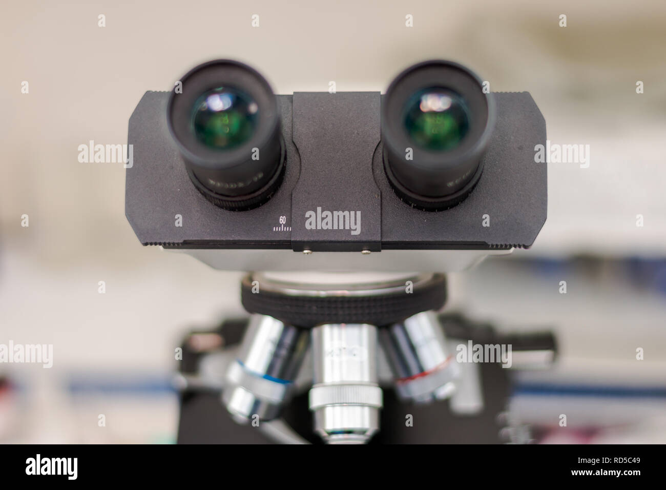Laboratory equipment, microscope lens and ocular Stock Photo - Alamy