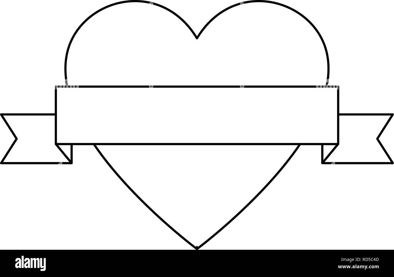 heart ribbon happy valentines day vector illustration Stock Vector ...