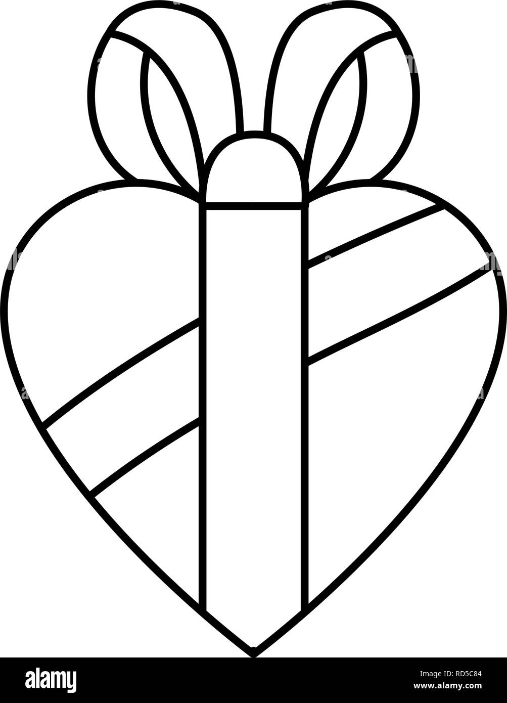 gift box shaped heart on white background vector illustration Stock ...