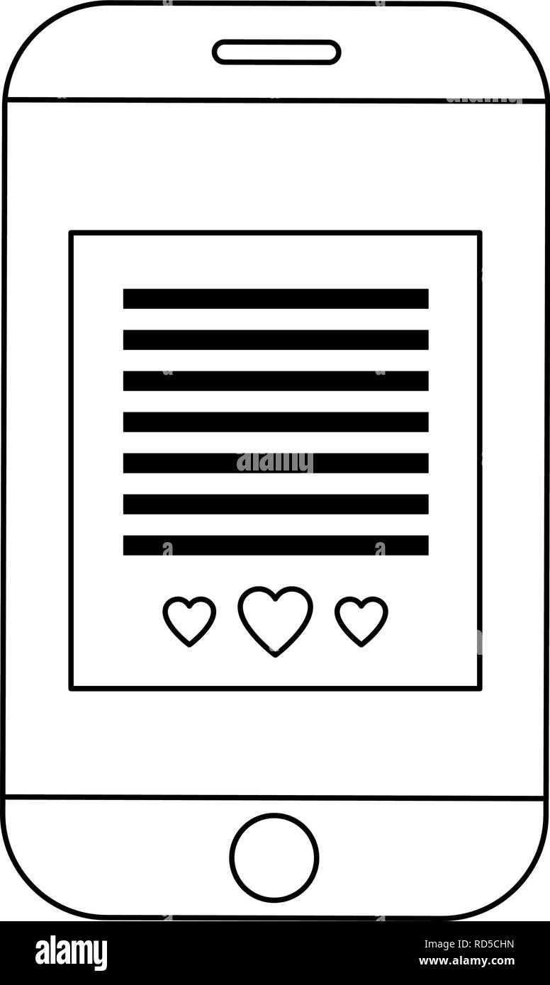 mobile mail message happy valentines day vector illustration Stock ...