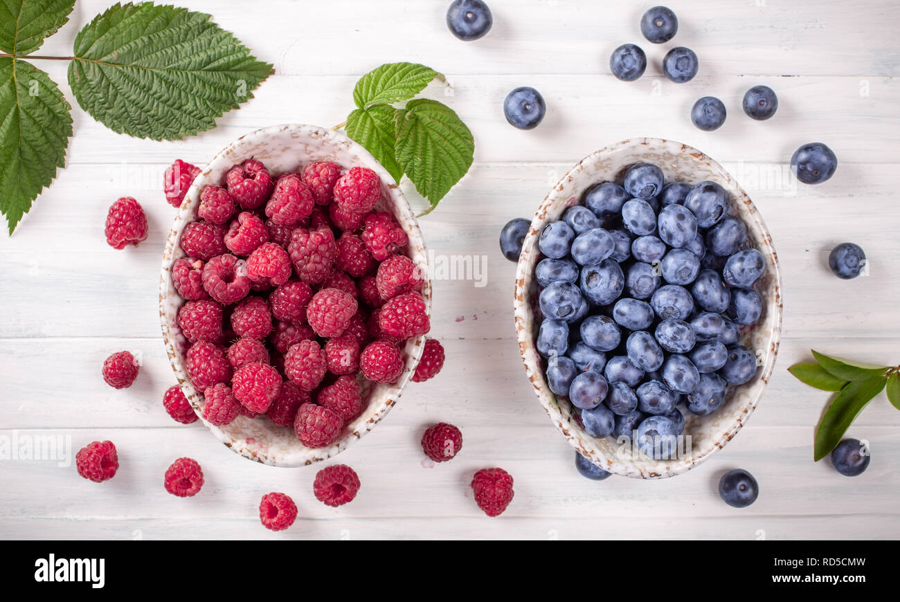 Blueberry and raspberry above Stock Photo - Alamy