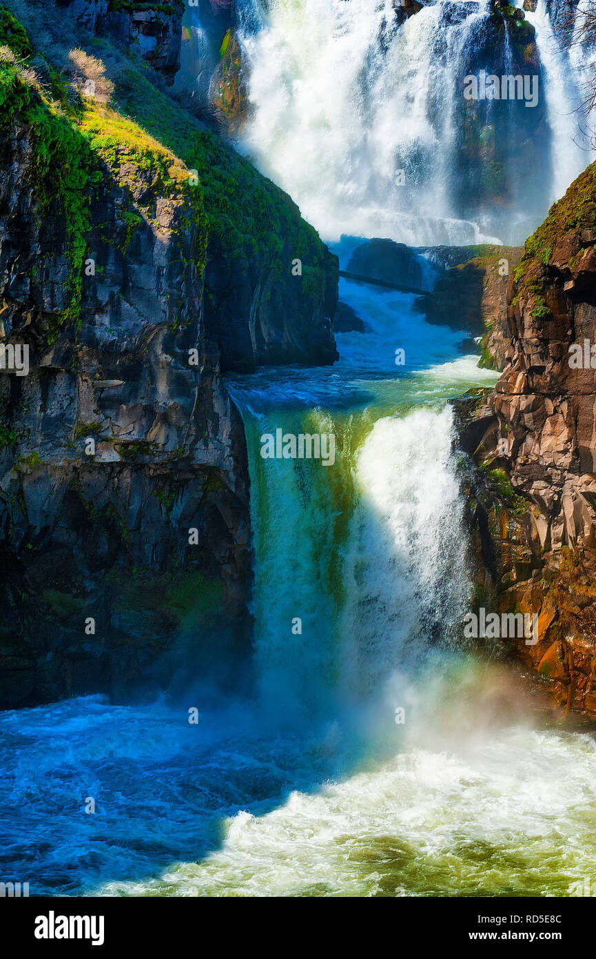 White River waterfall in the open high desert of eastern Oregon Stock ...