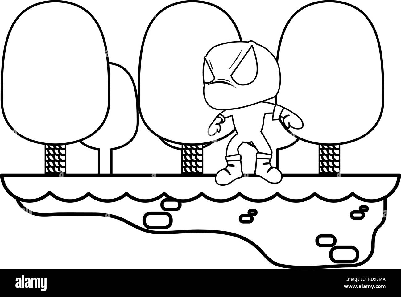 video game character landscape level vector illustration Stock Vector ...