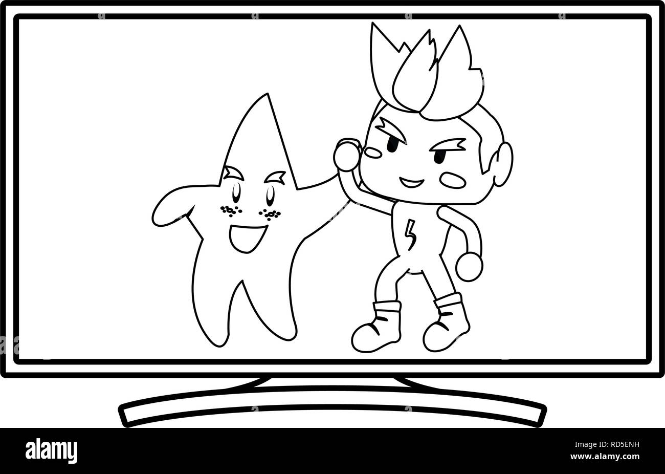 video game boy avatar star on screen vector illustration Stock Vector ...