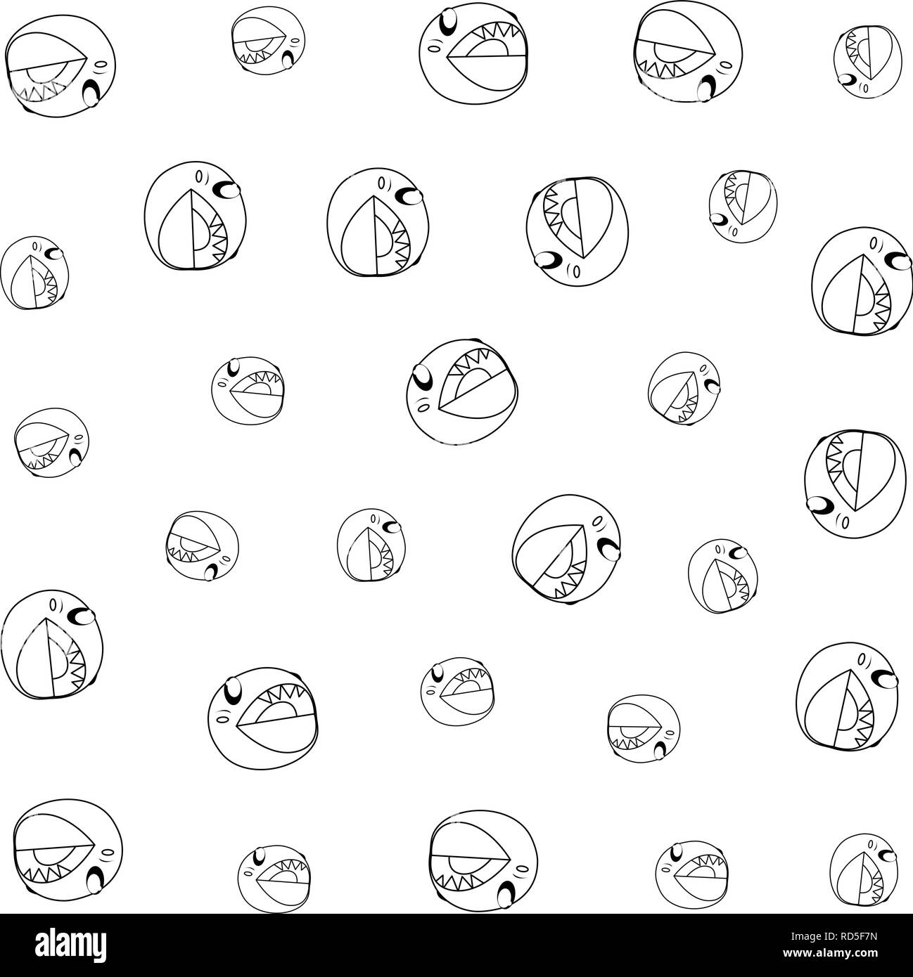 video game round monster white background vector illustration Stock ...