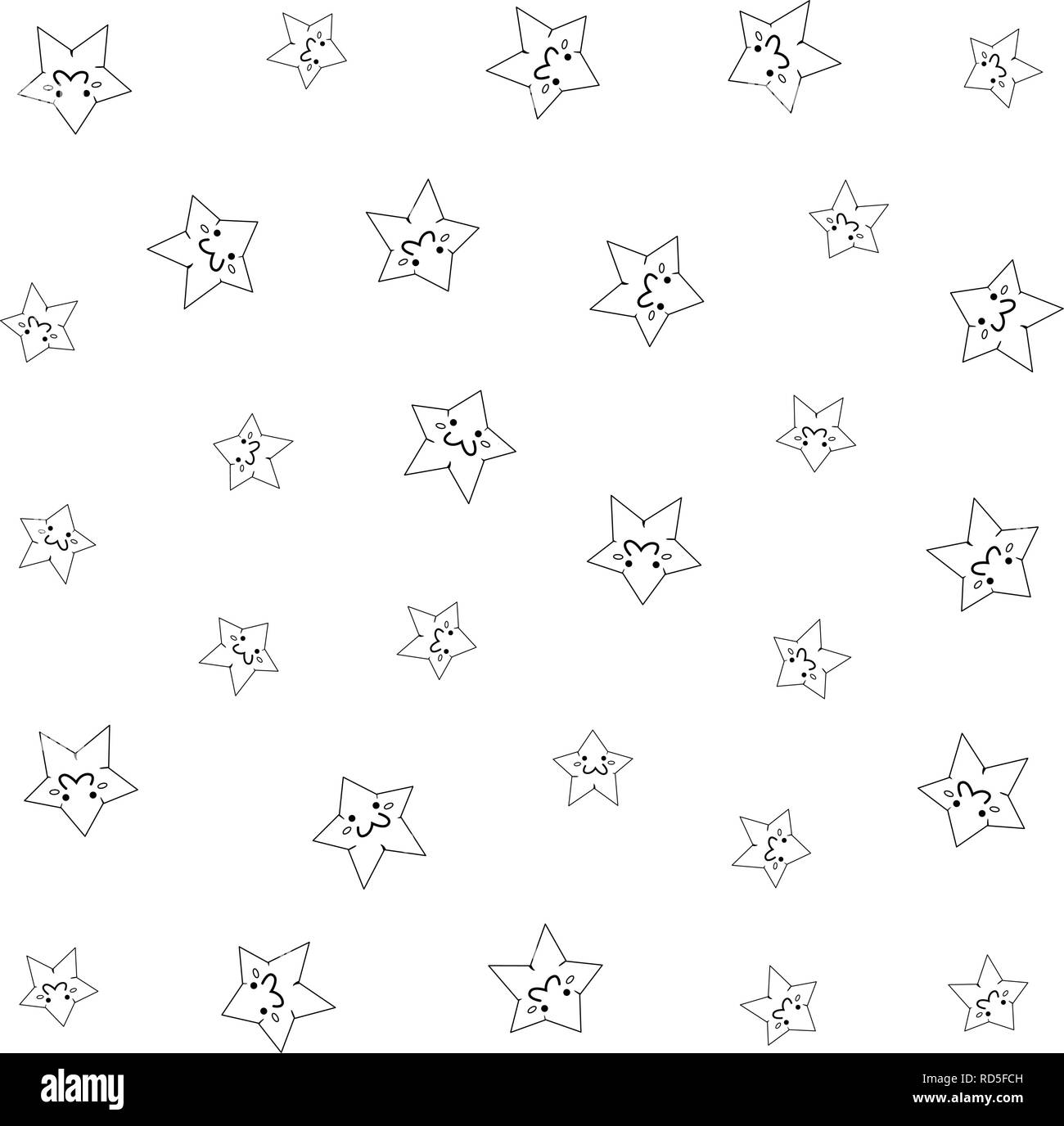 video game kawaii stars white background vector illustration Stock ...