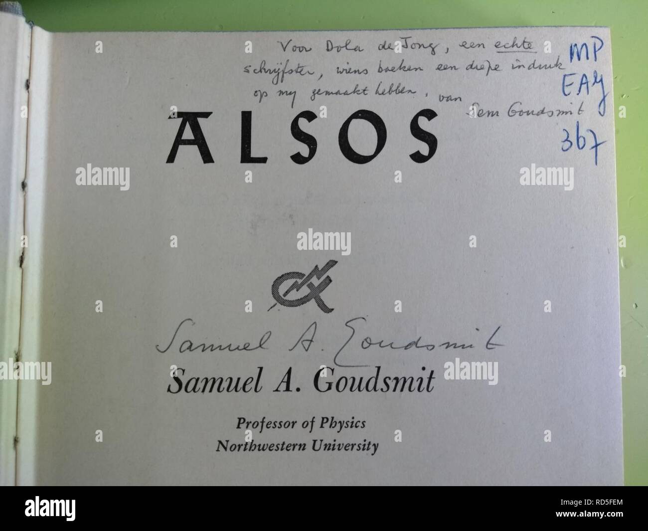 Alsos Goudsmit 1947 Stock Photo - Alamy