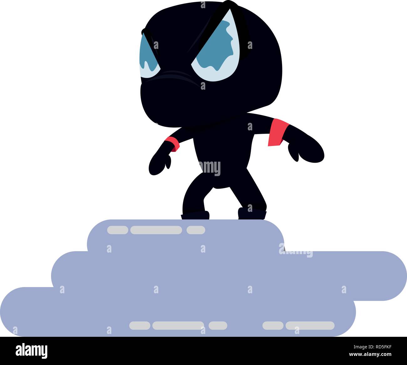 video game bad character in black costume vector illustration Stock ...