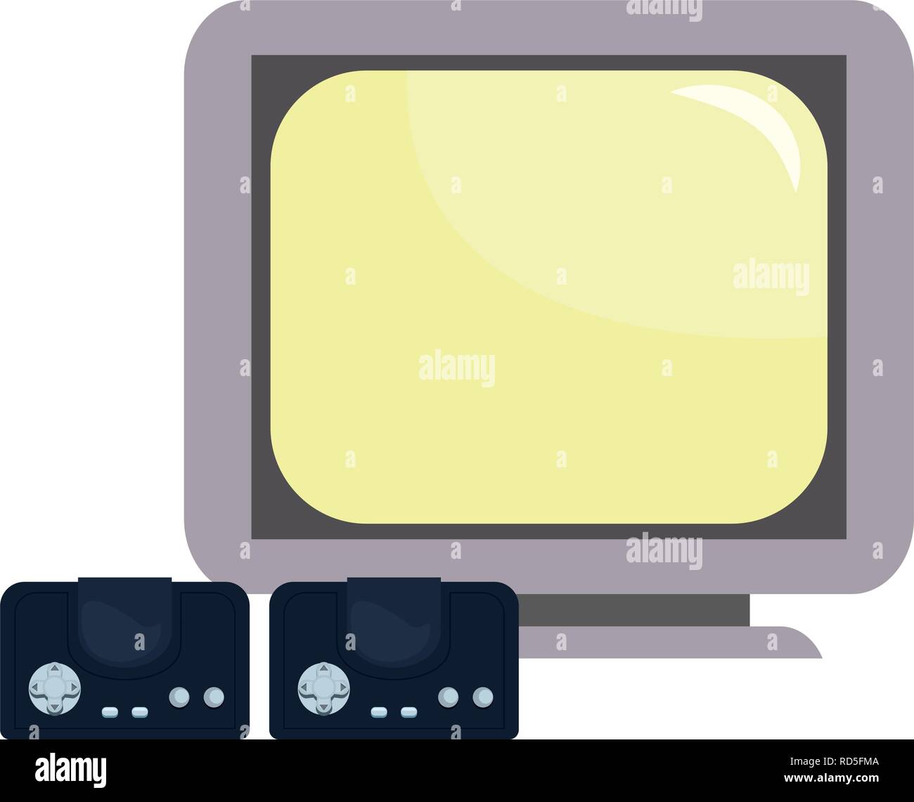 video game computer and controller vector illustration Stock Vector ...
