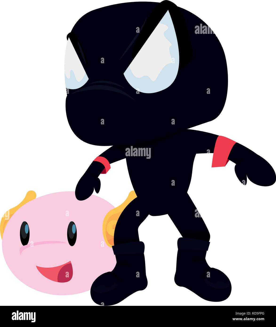 video game bad character cute kawaii vector illustration Stock Vector ...