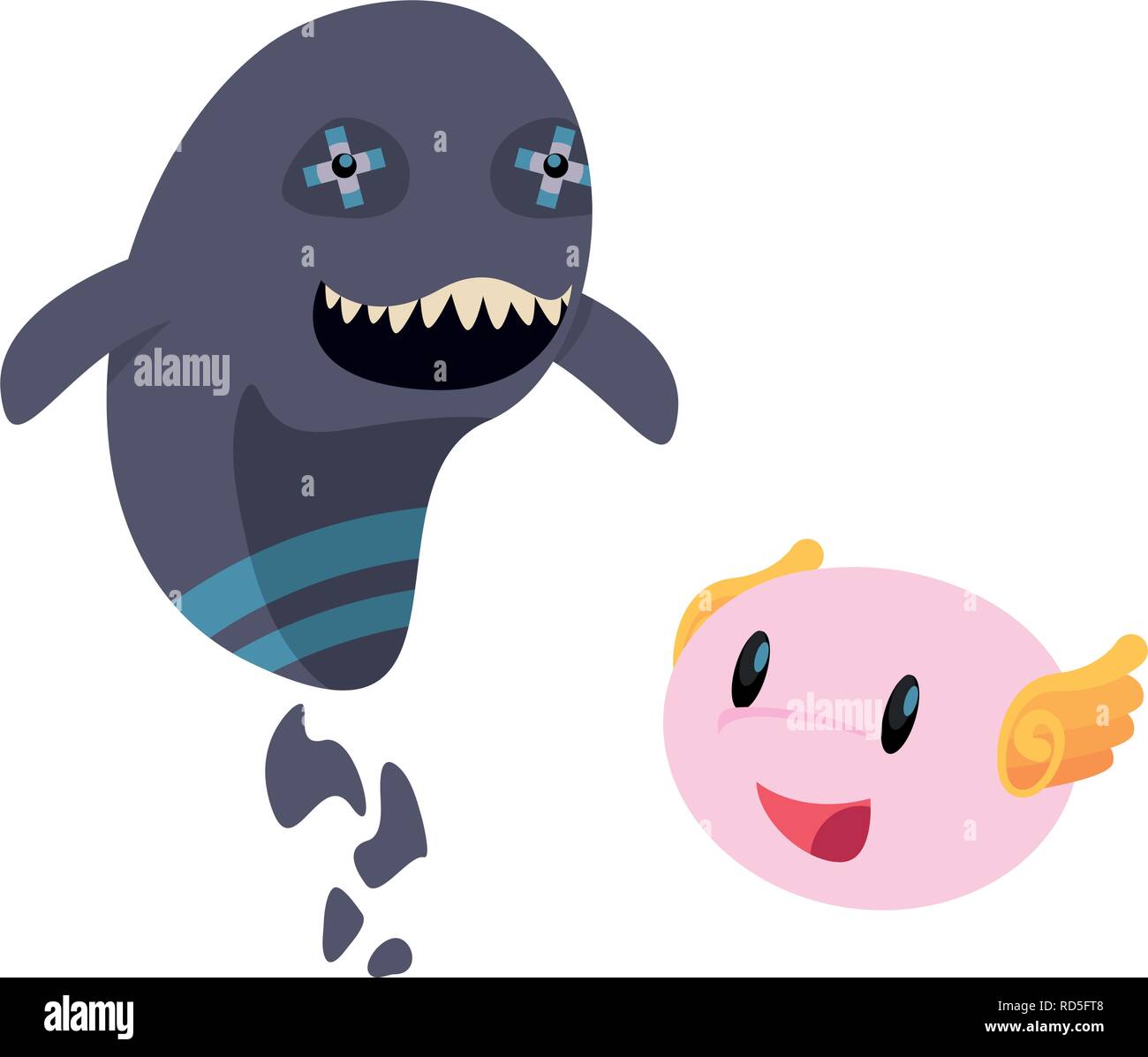 video game monster cute kawaii vector illustration Stock Vector Image ...