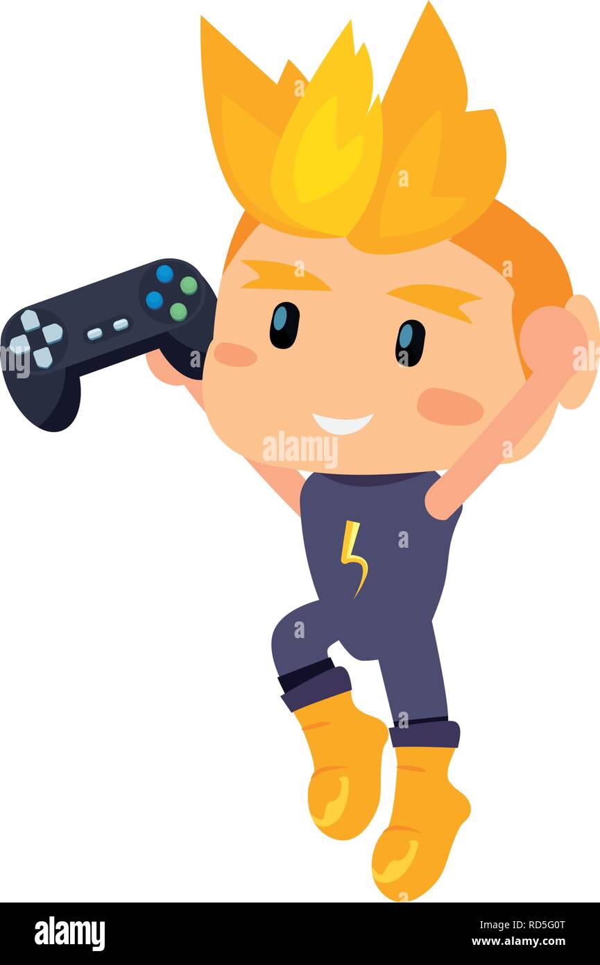 video games boy avatar with controller vector illustration Stock Vector ...