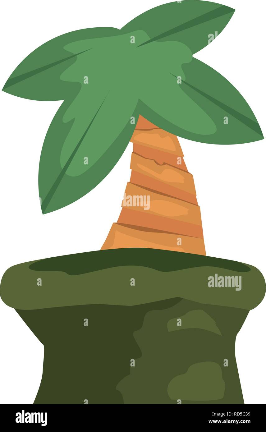 landscape palm tree nature scenery vector illustration Stock Vector ...