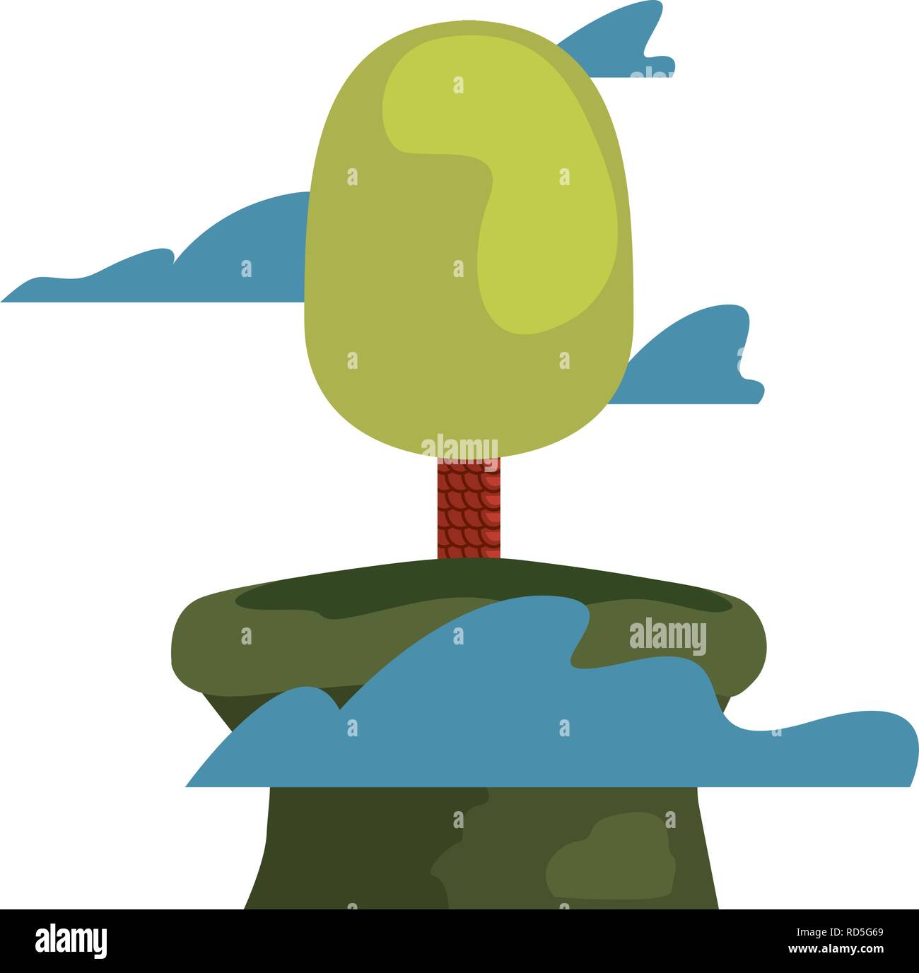 landscape tree clouds nature scenery vector illustration Stock Vector ...