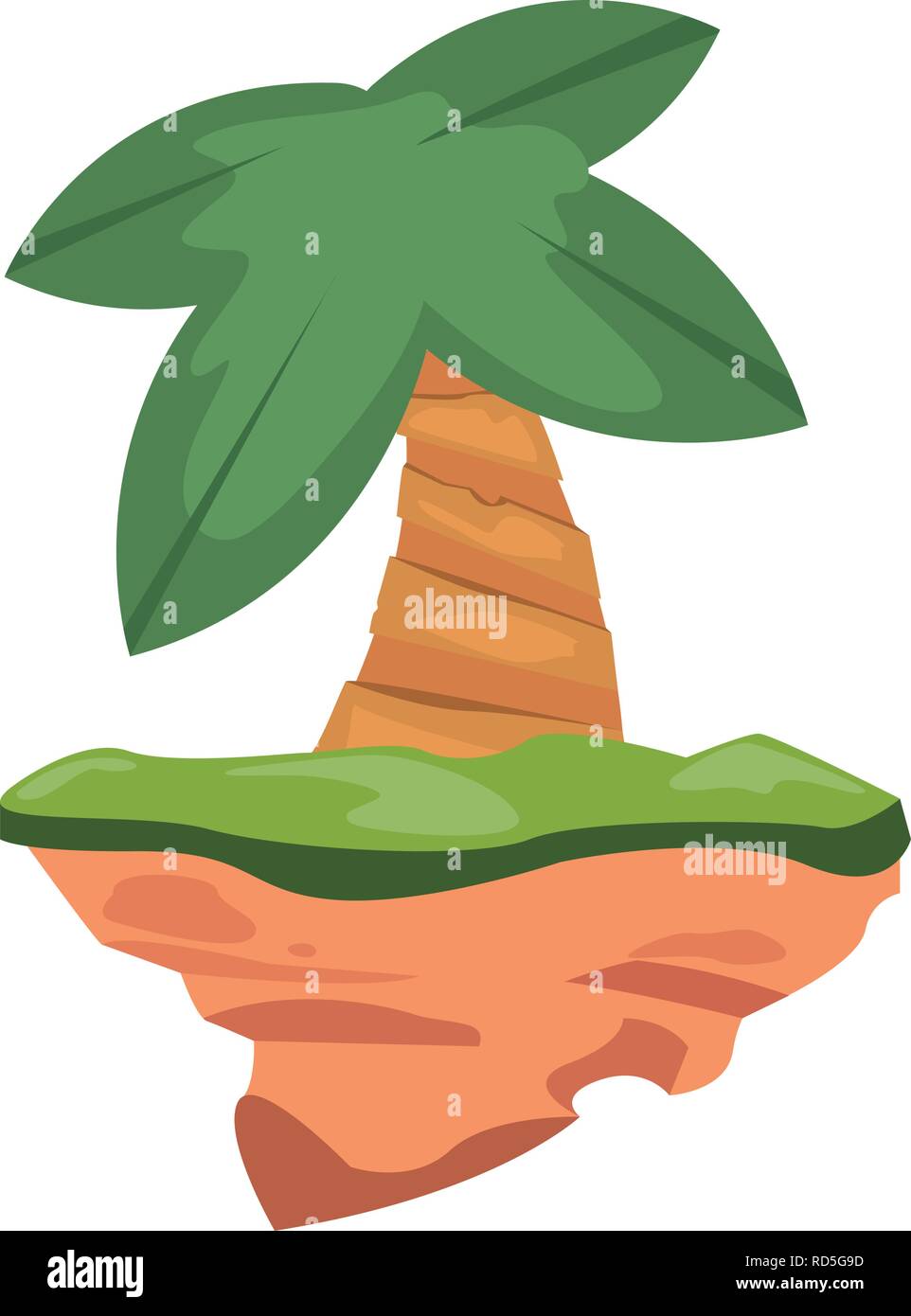 landscape palm tree nature scenery vector illustration Stock Vector ...