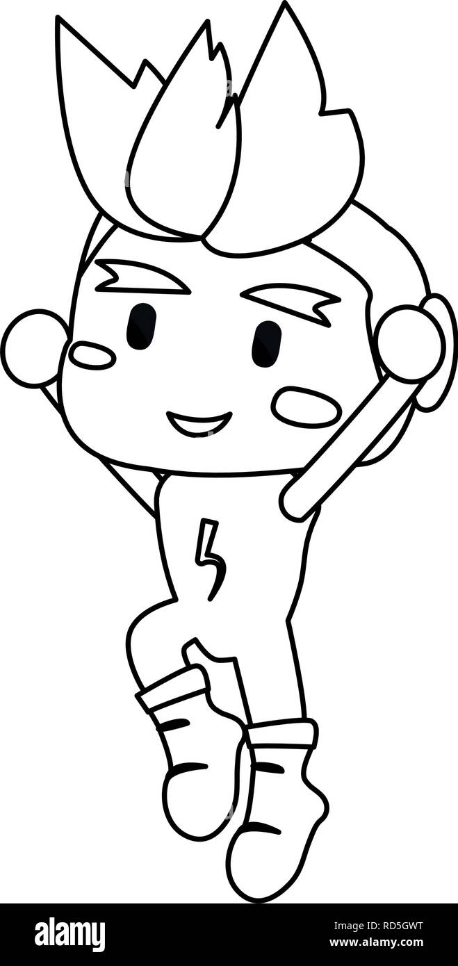 video game cute boy character vector illustration Stock Vector Image ...