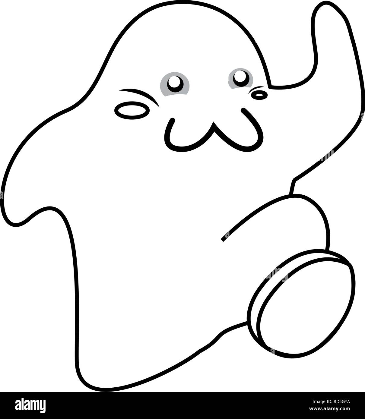 video game cute character white background vector illustration Stock ...