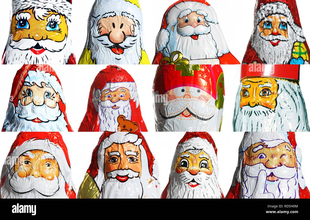 Chocolate Santas, Father Christmas Stock Photo - Alamy