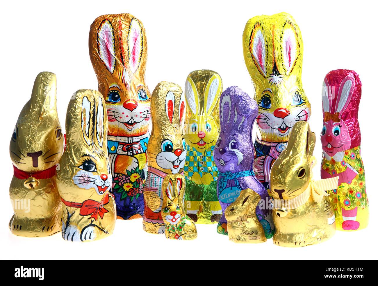Chocolate easter bunny colorful Cut Out Stock Images & Pictures - Alamy