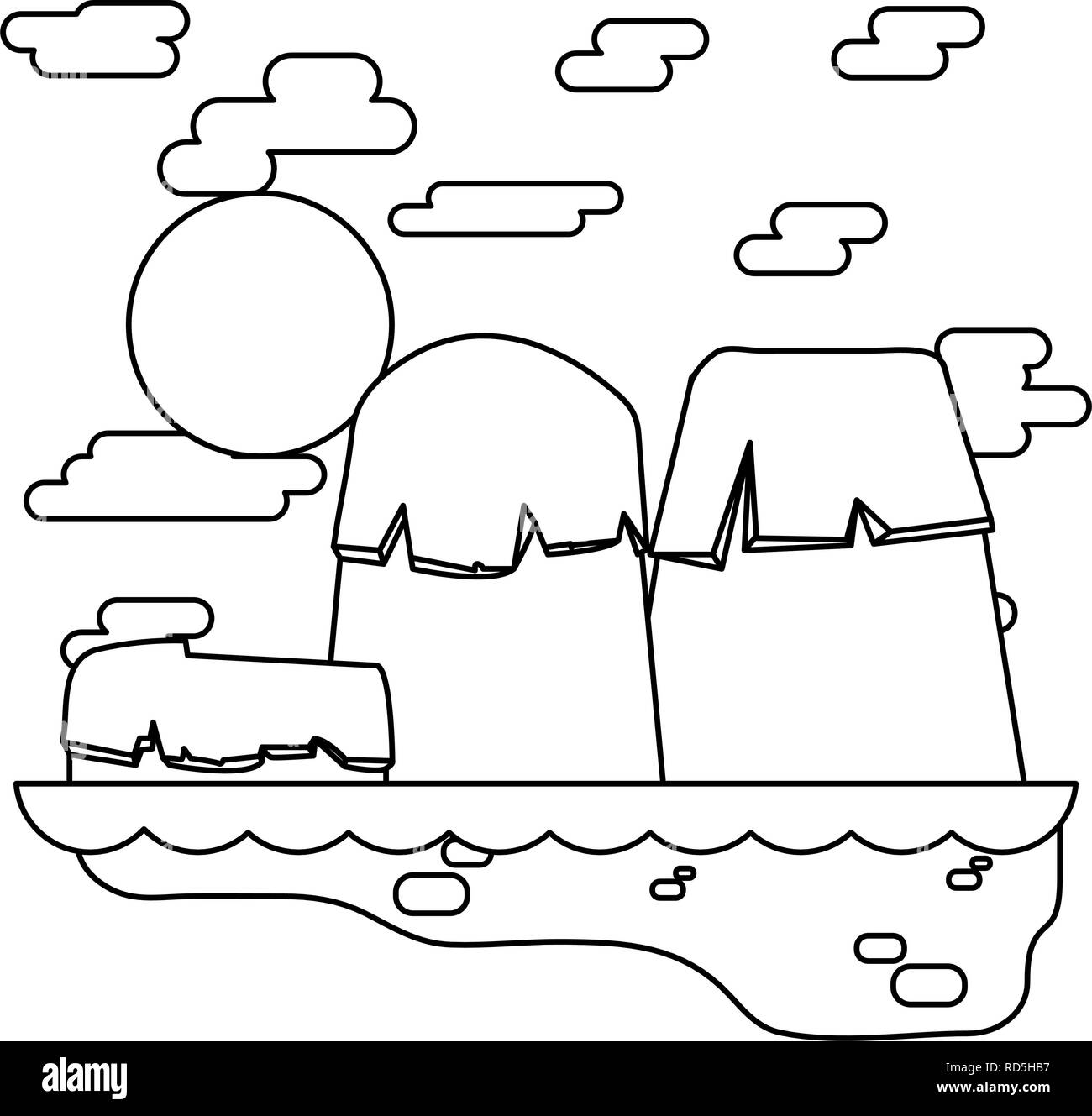 nature tree scene outdoor background vector illustration Stock Vector ...