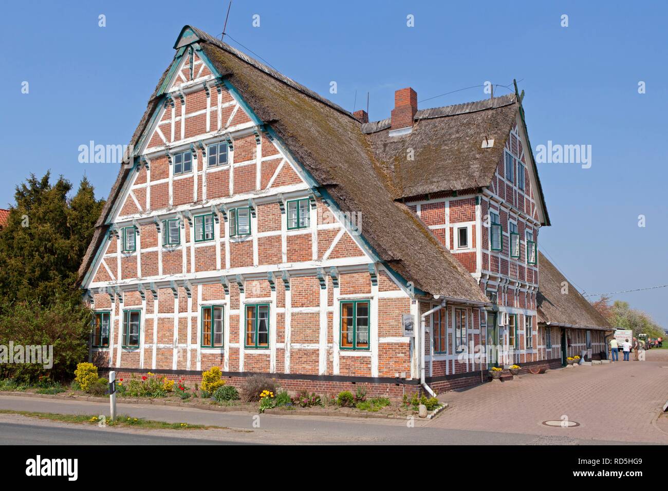 Half-timbered house, Jork, Altes Land area, Lower Saxony Stock Photo ...