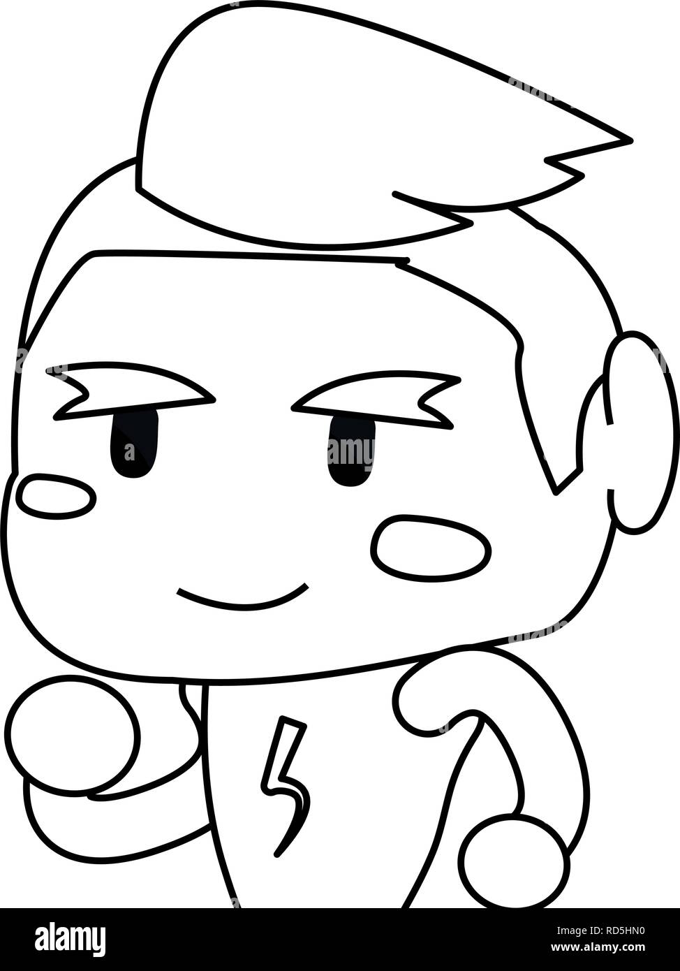 cute boy avatar smiling video game vector illustration Stock Vector ...