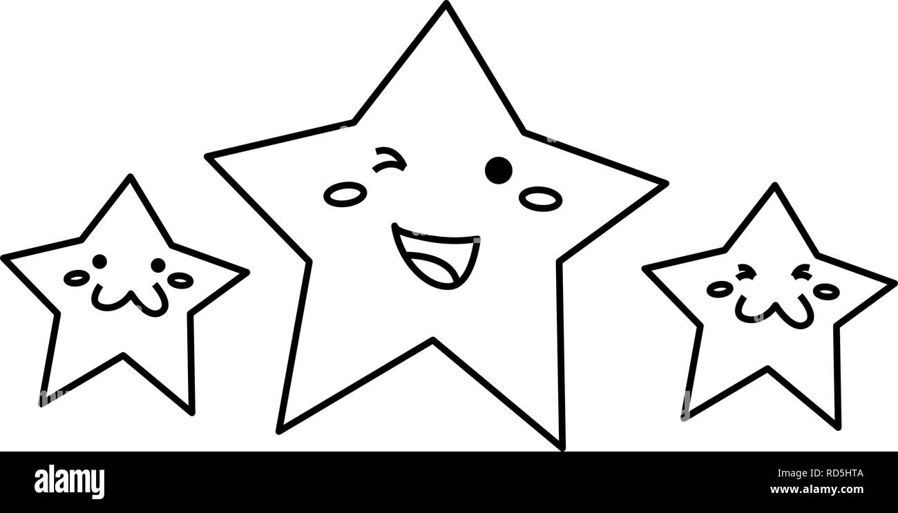 cute stars happy video game vector illustration Stock Vector Image ...