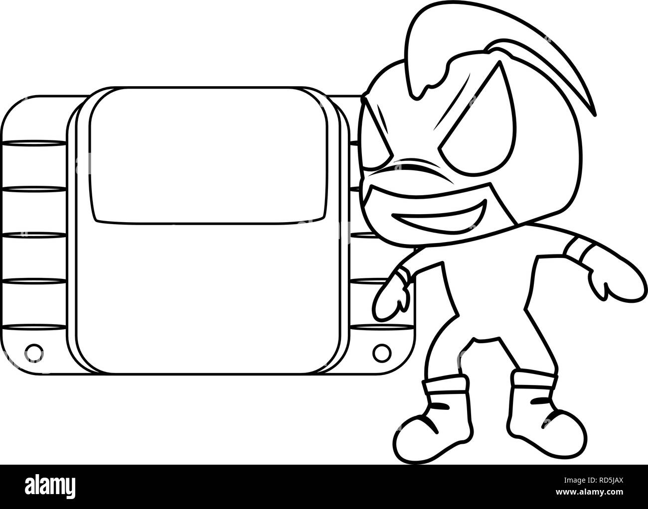video games villain character and diskette vector illustration Stock ...