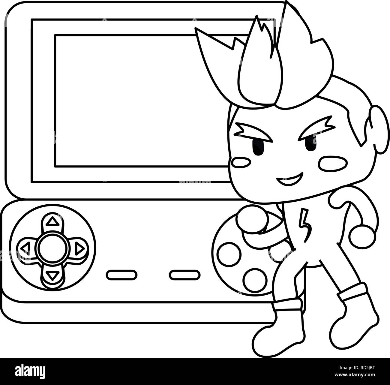 Boy with controller Stock Vector Images - Alamy