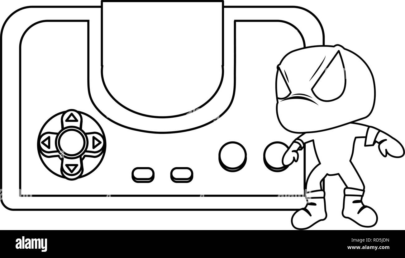 video game bad character and console vector illustration Stock Vector ...