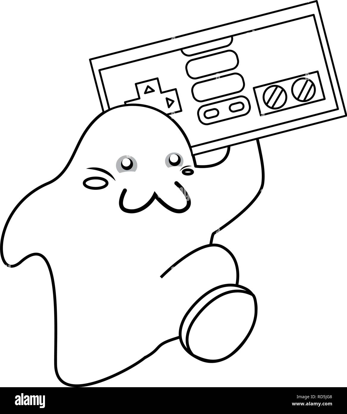 video game avatar with controller vector illustration Stock Vector ...