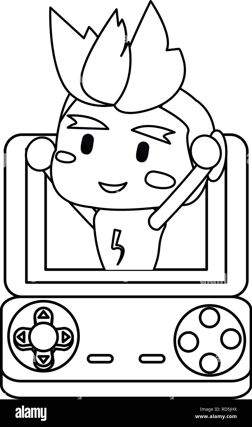 video game boy avatar inside console vector illustration Stock Vector ...