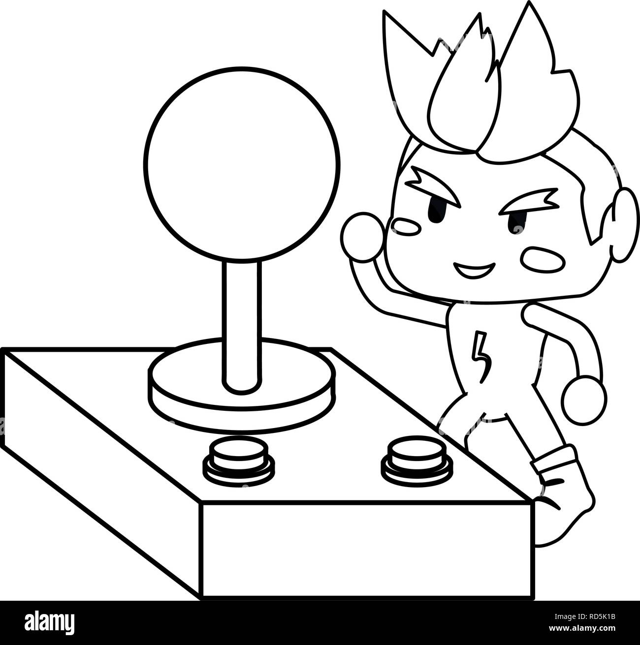 video game boy avatar and joystick vector illustration Stock Vector ...