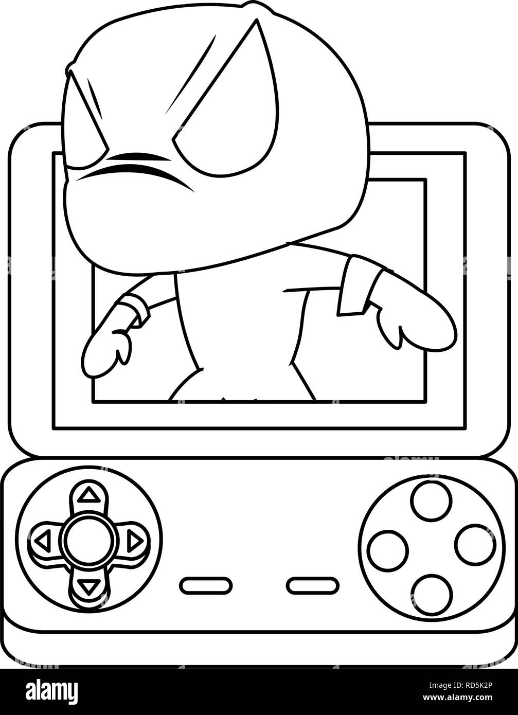 video game bad character on screen console vector illustration Stock ...