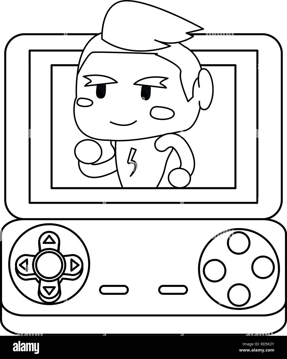 video game boy avatar on screen console vector illustration Stock ...