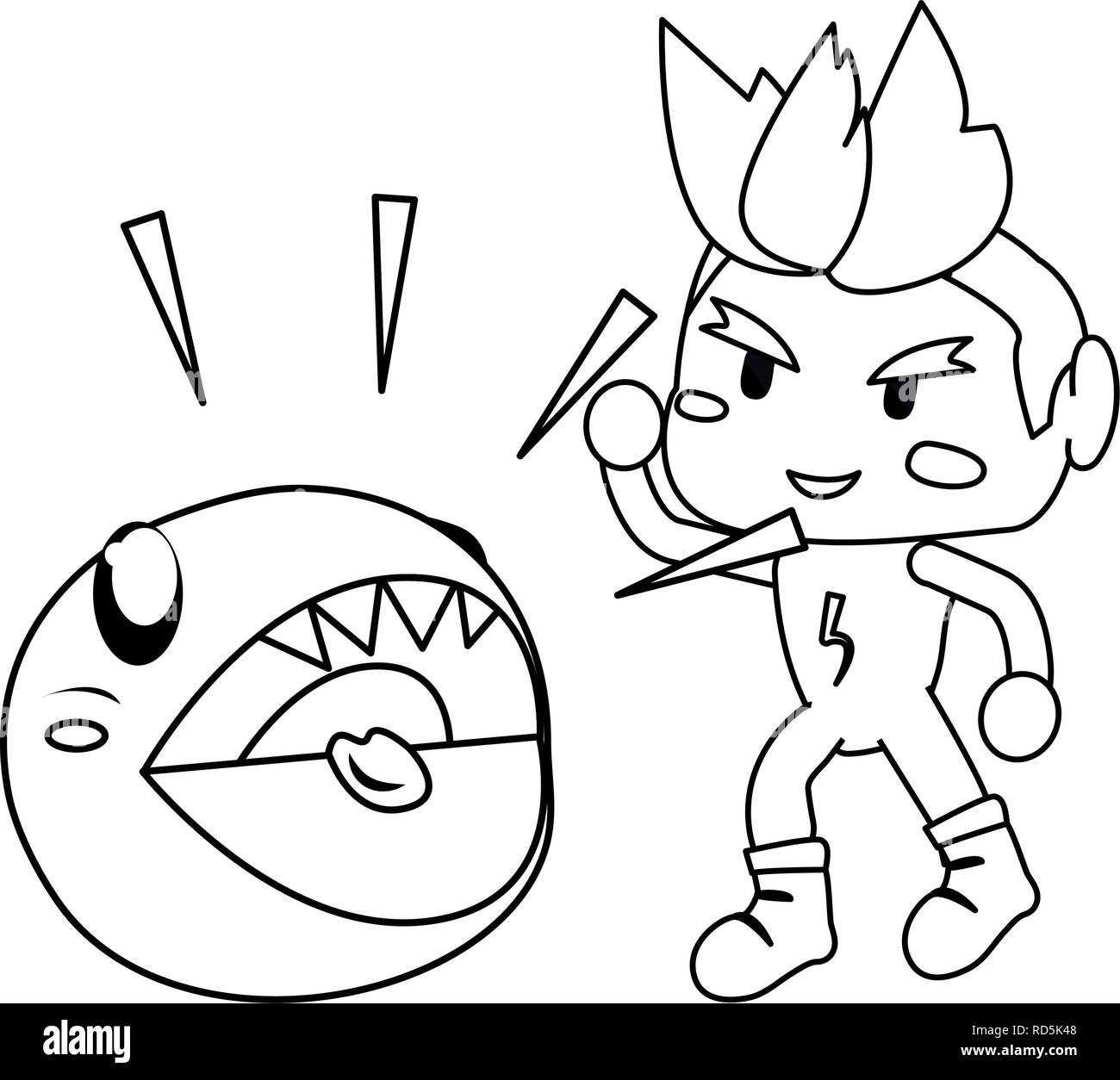video game boy avatar and monster vector illustration Stock Vector ...