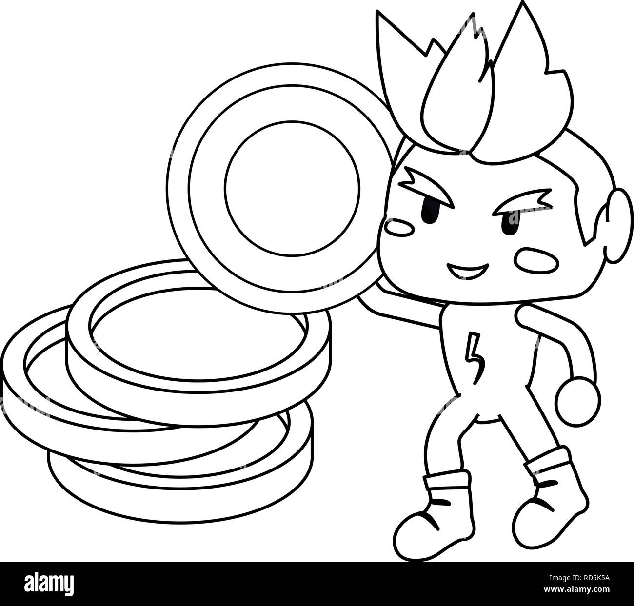 video game boy avatar with coins money vector illustration Stock Vector ...