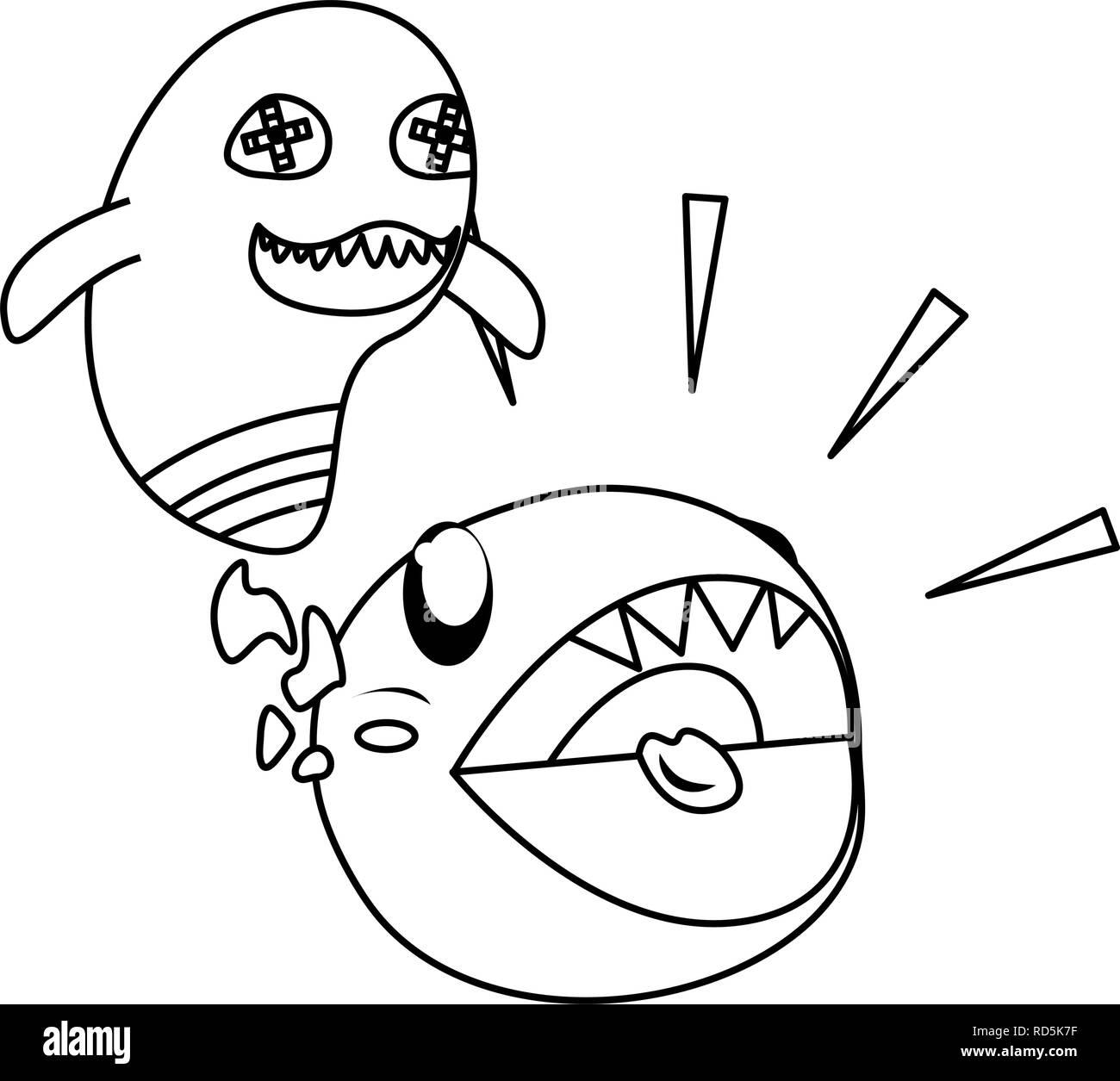 video game monster and avatar vector illustration Stock Vector Image ...