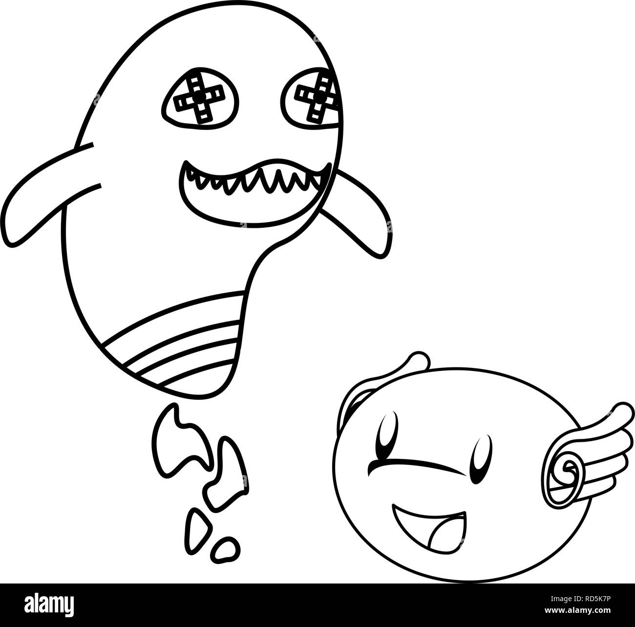 video game character monster vector illustration outline Stock Vector ...