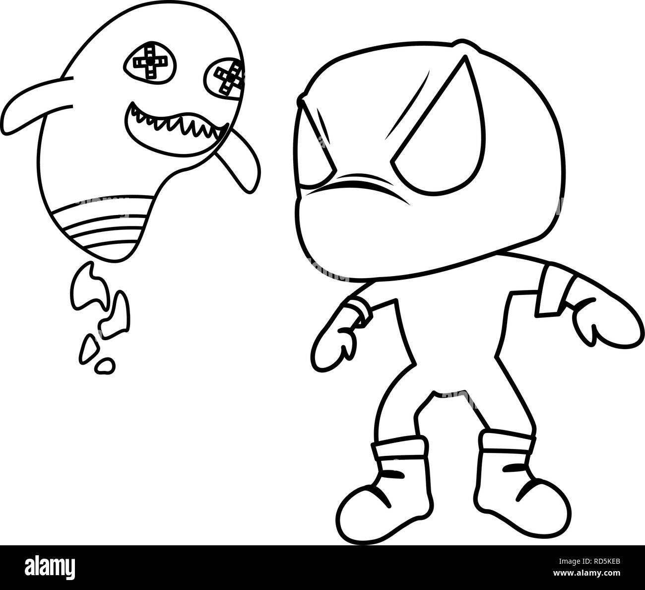 video game bad character and monster vector illustration Stock Vector ...