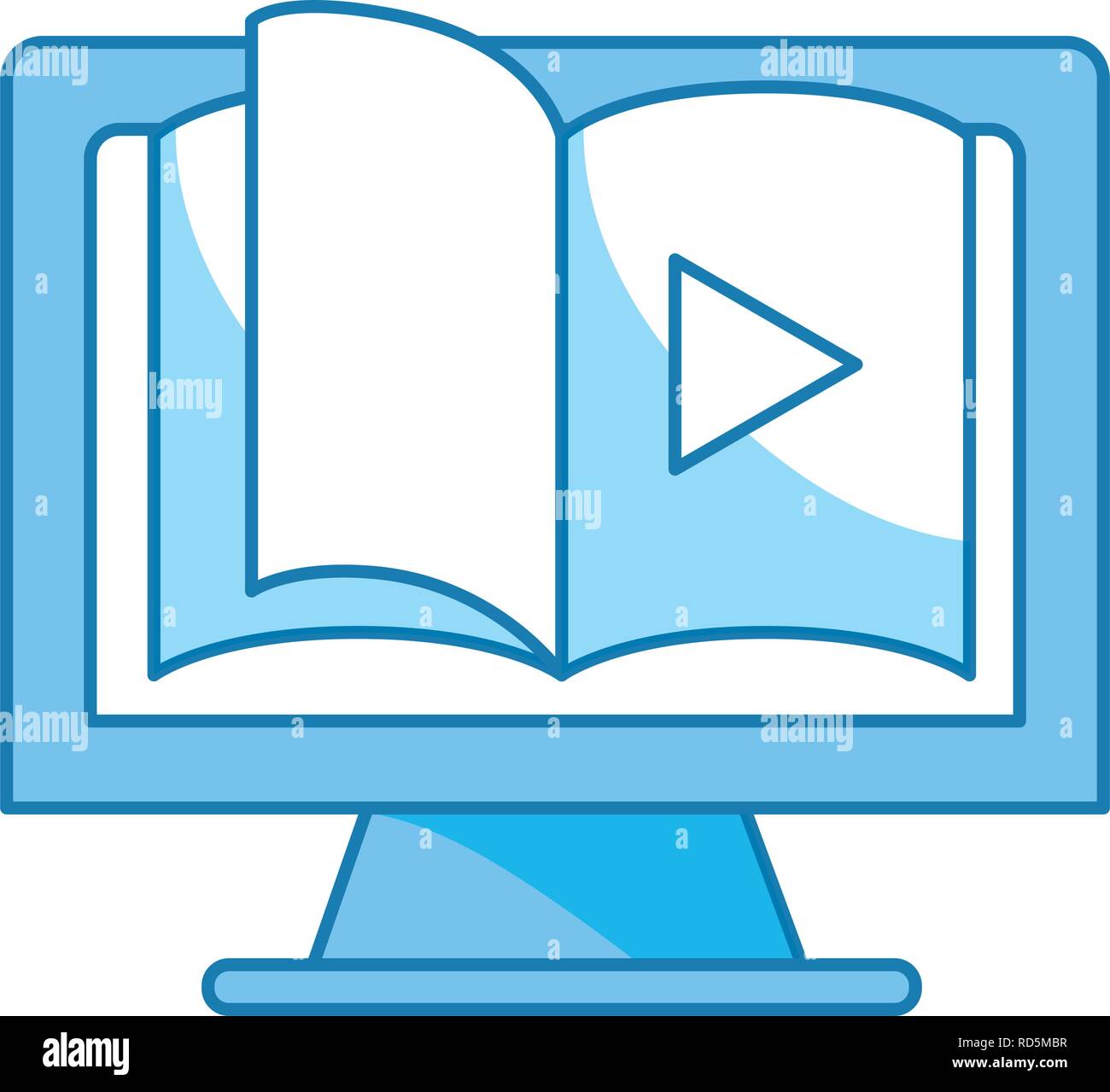 computer with book Stock Vector Image & Art - Alamy