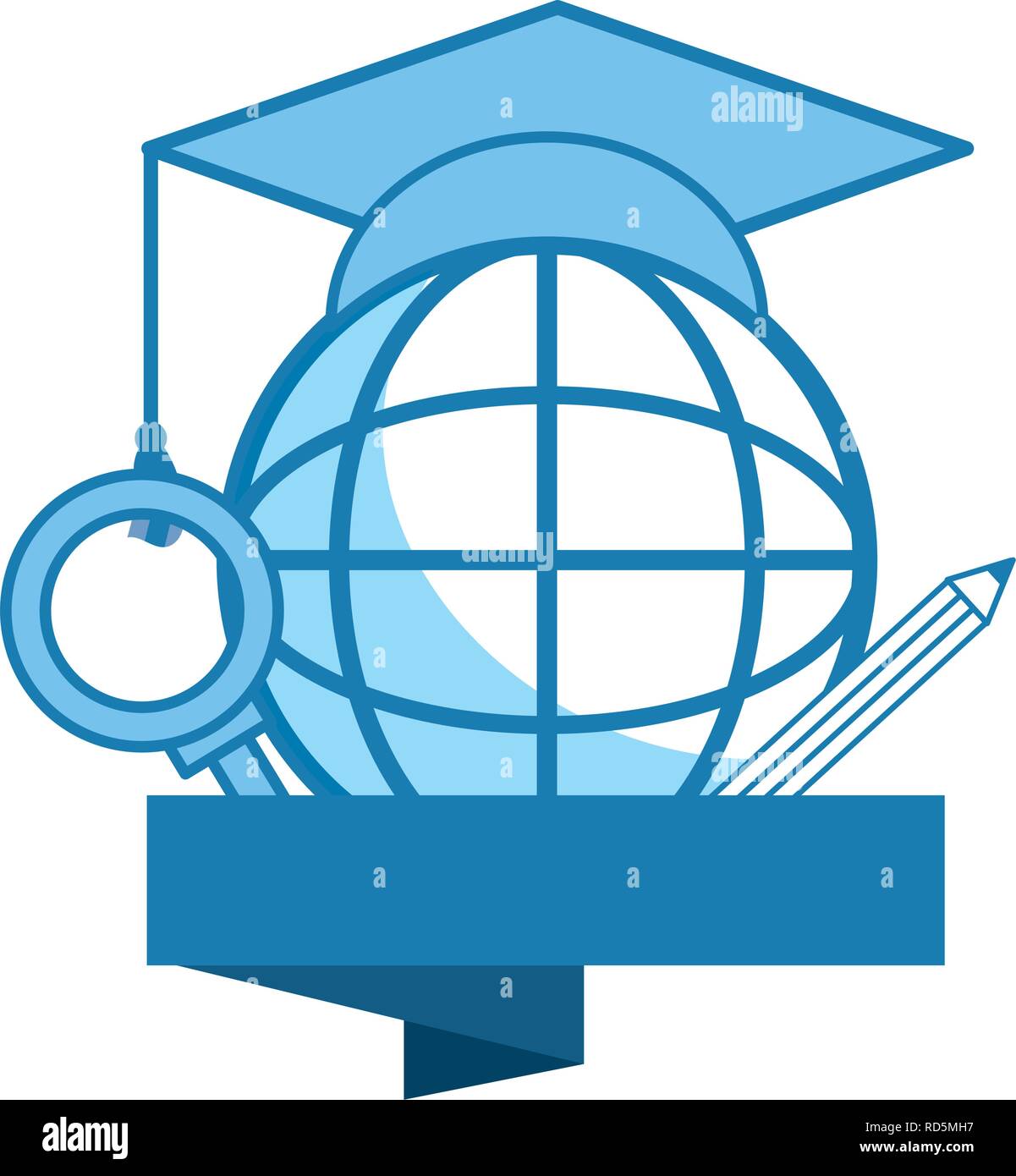globe and graduation cap Stock Vector Image & Art - Alamy