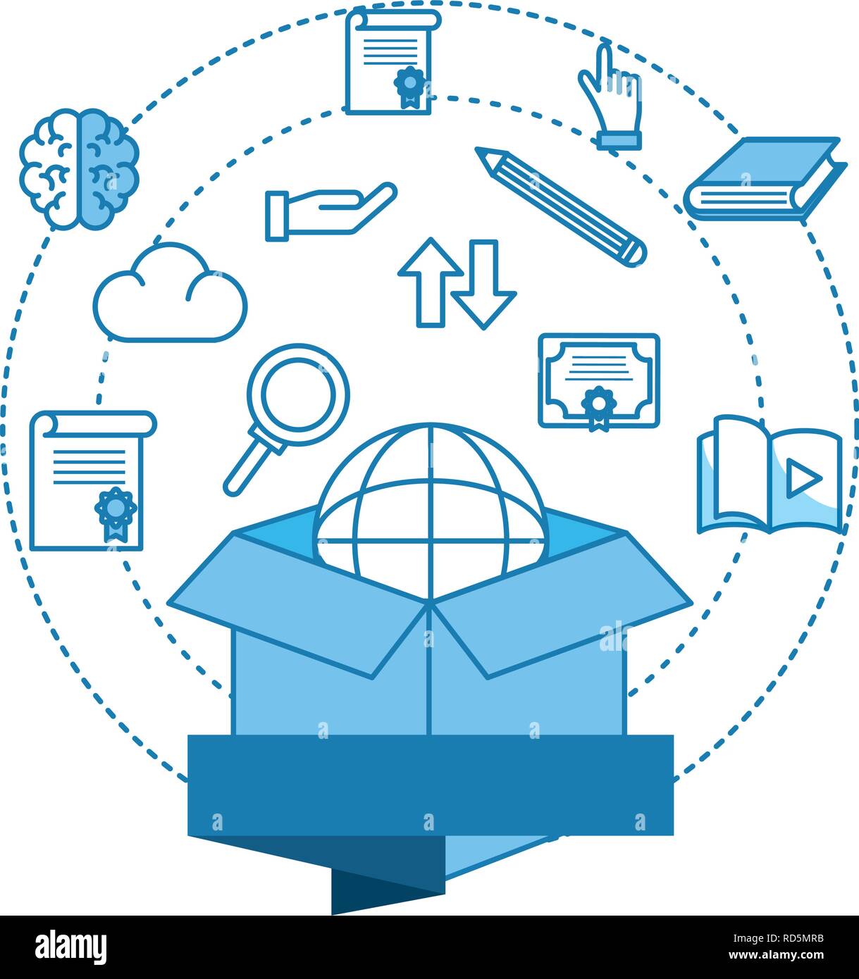 box with globe Stock Vector Image & Art - Alamy