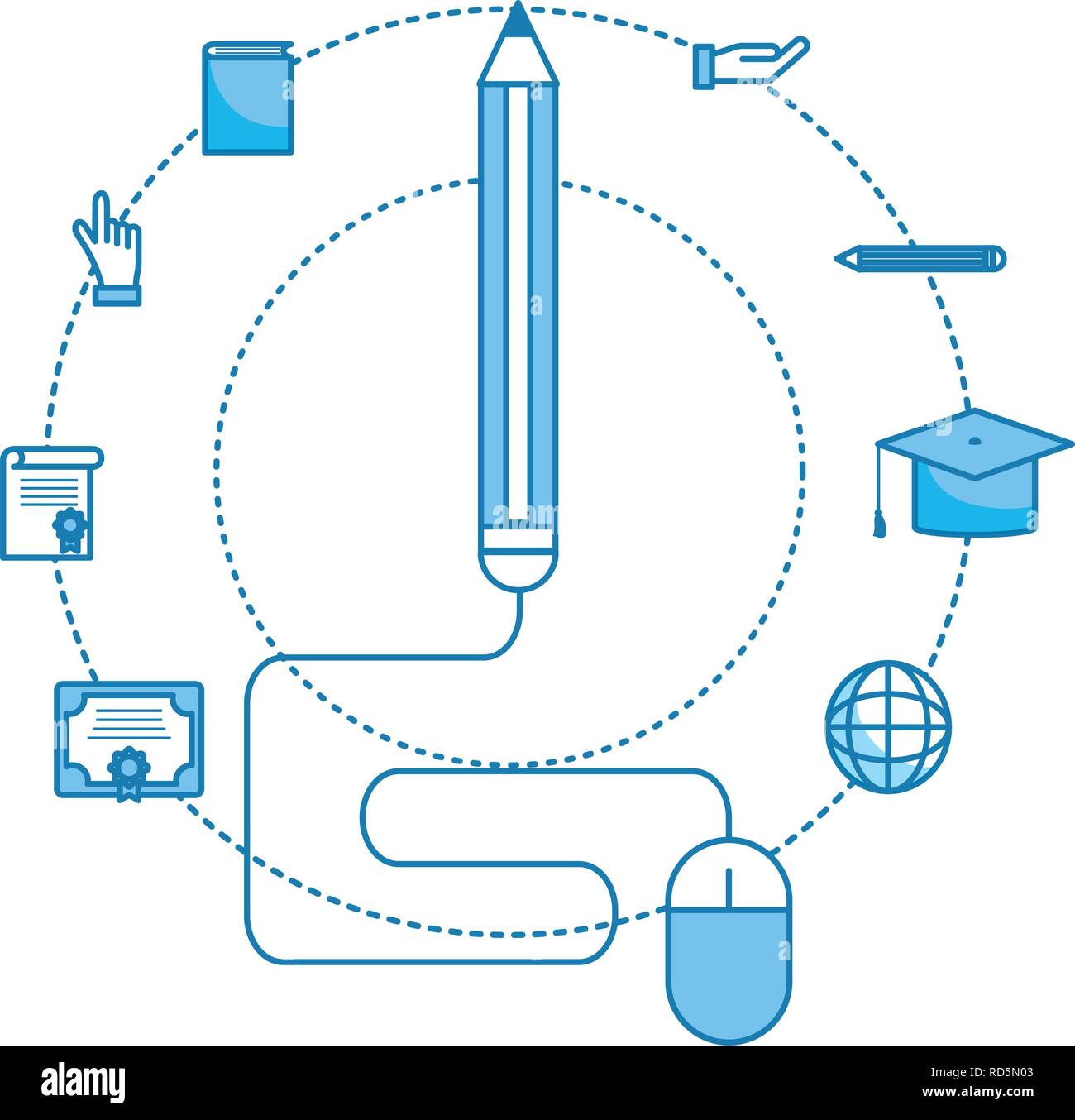 pencil with mouse Stock Vector Image & Art - Alamy