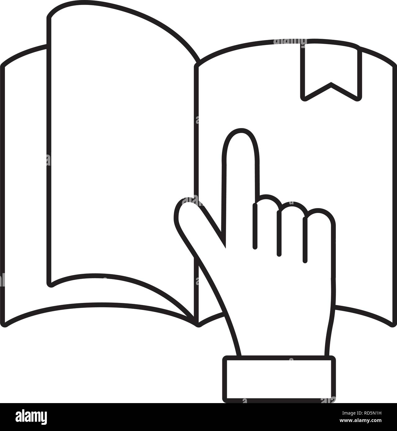 book with hand pointing Stock Vector Image & Art - Alamy