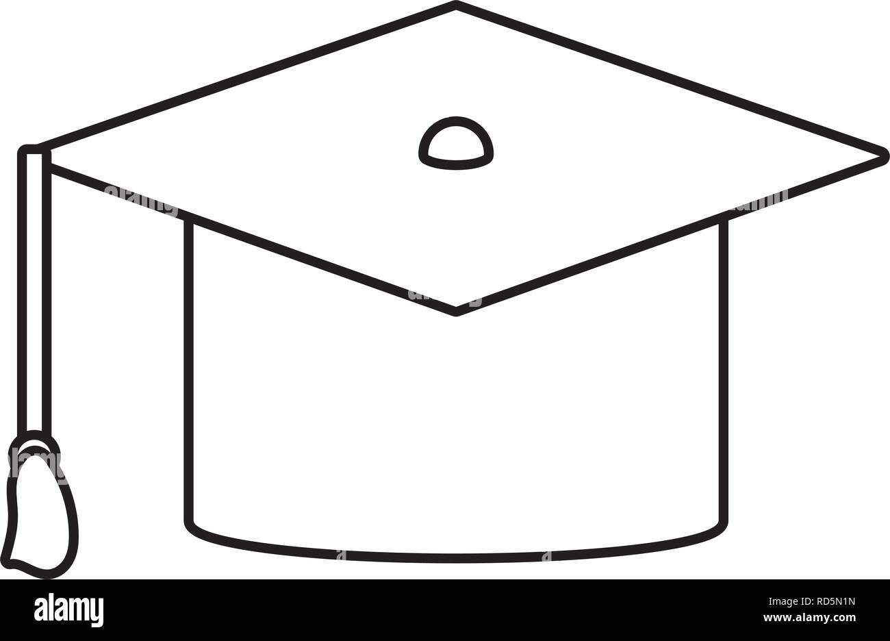 Learning concept isolated graduation cap Black and White Stock Photos ...