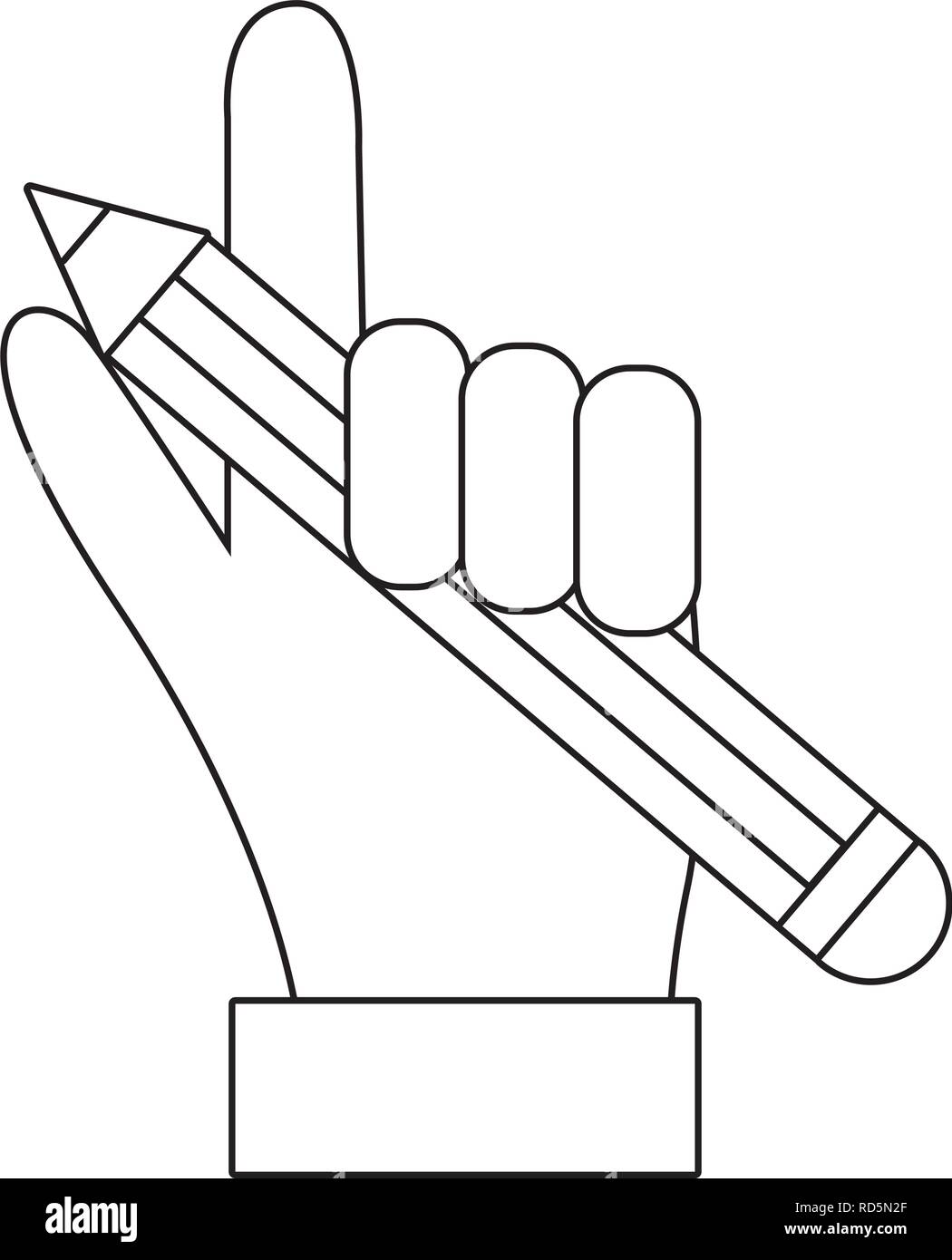 pencil hand holding Stock Vector Image & Art - Alamy