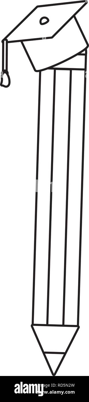 pencil with graduation cap Stock Vector Image & Art - Alamy