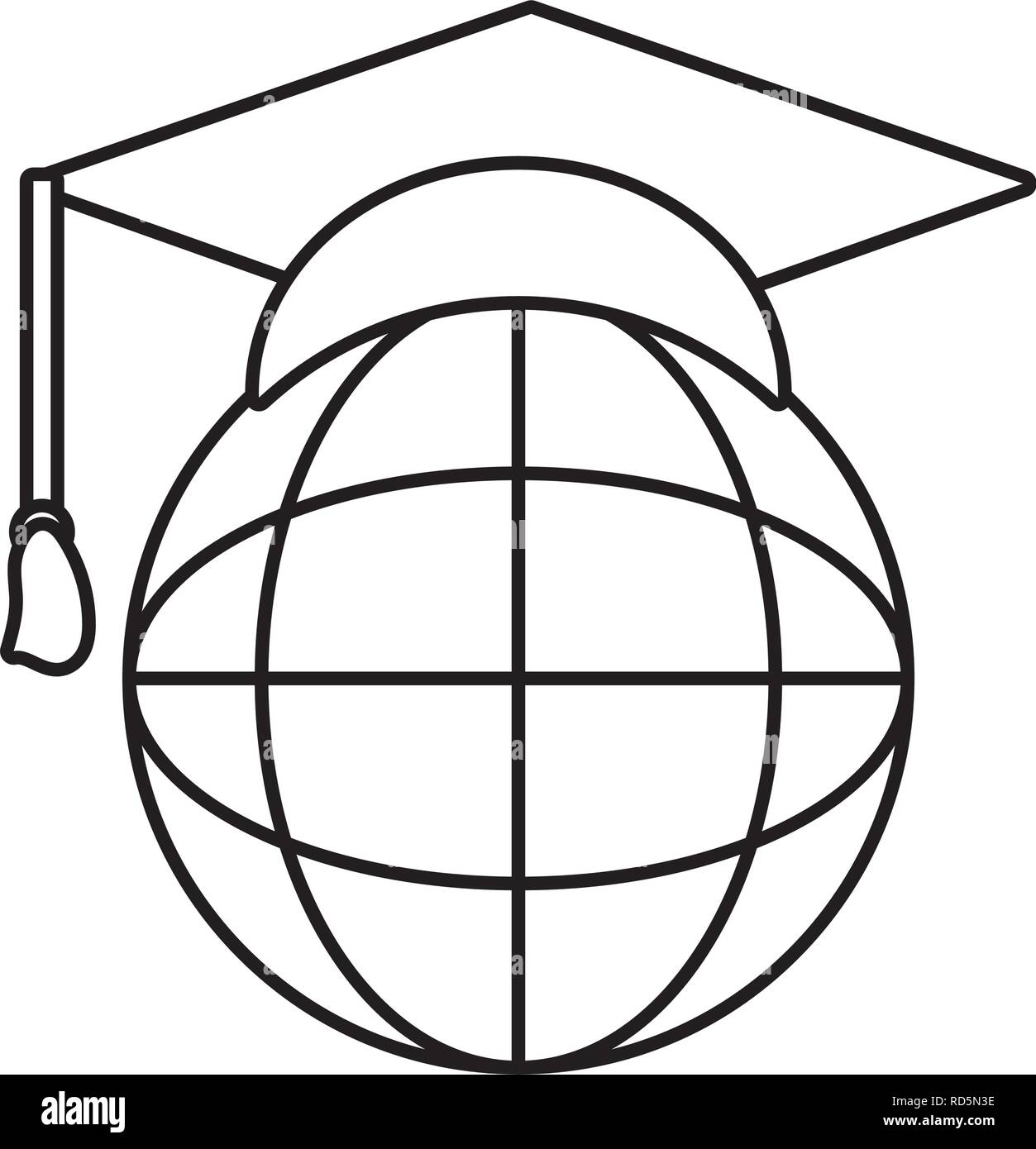 globe and graduation cap Stock Vector Image & Art - Alamy