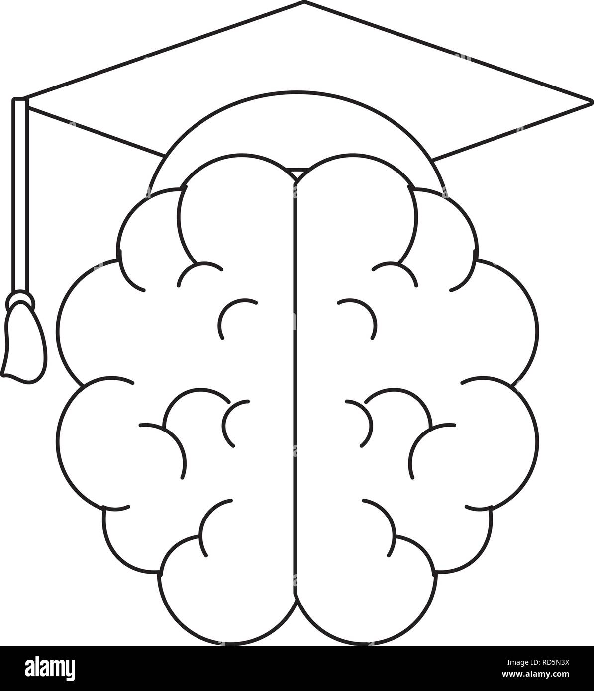 brain with graduation cap Stock Vector Image & Art - Alamy